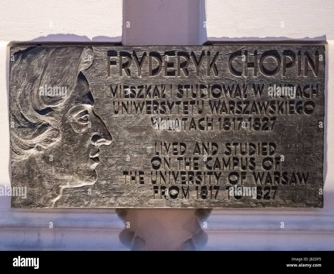 Fryderik (Frederic) Chopin memorial plaque, University of Warsaw ...