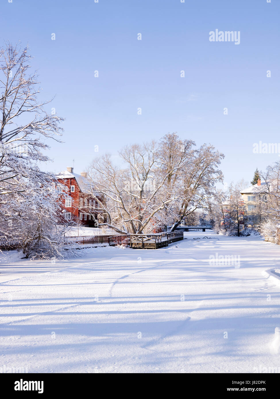 house building city town tree trees winter bridge cold field snow coke ...