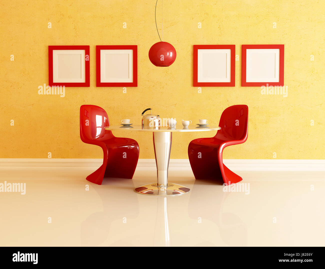 furniture interior horizontal tearoom table chair red home house ...