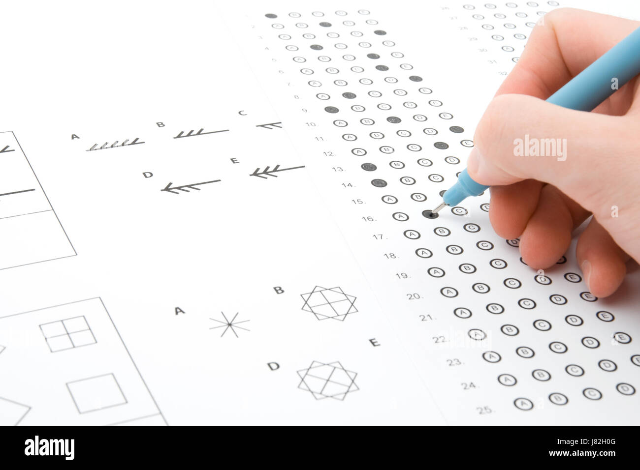 logic intelligence cognitive test testing closeup blank european ...