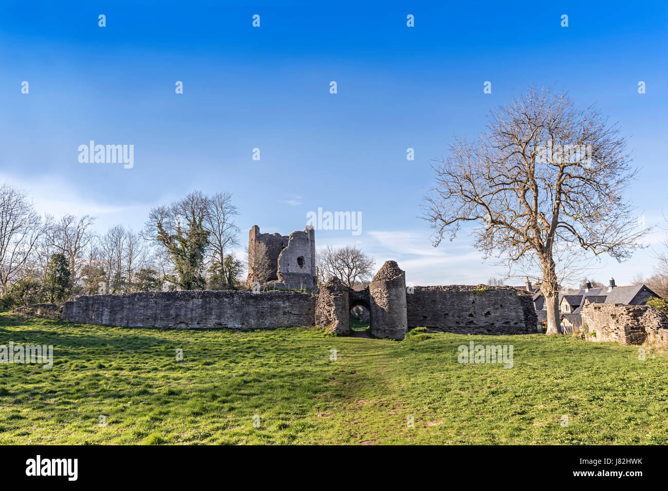 Longtown Castle ruin, Wales, UK Stock Photo - Alamy