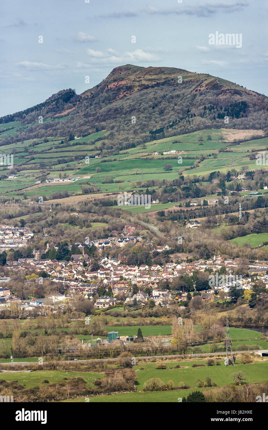 Abergavenny and the Skirrid Fawr, Monmouthshire, Wales, UK Stock Photo ...