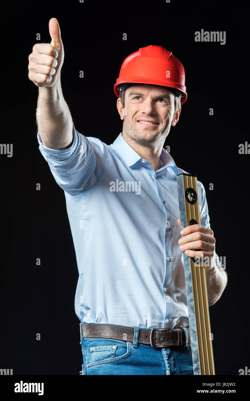 Male engineer showing thumb hi-res stock photography and images - Alamy