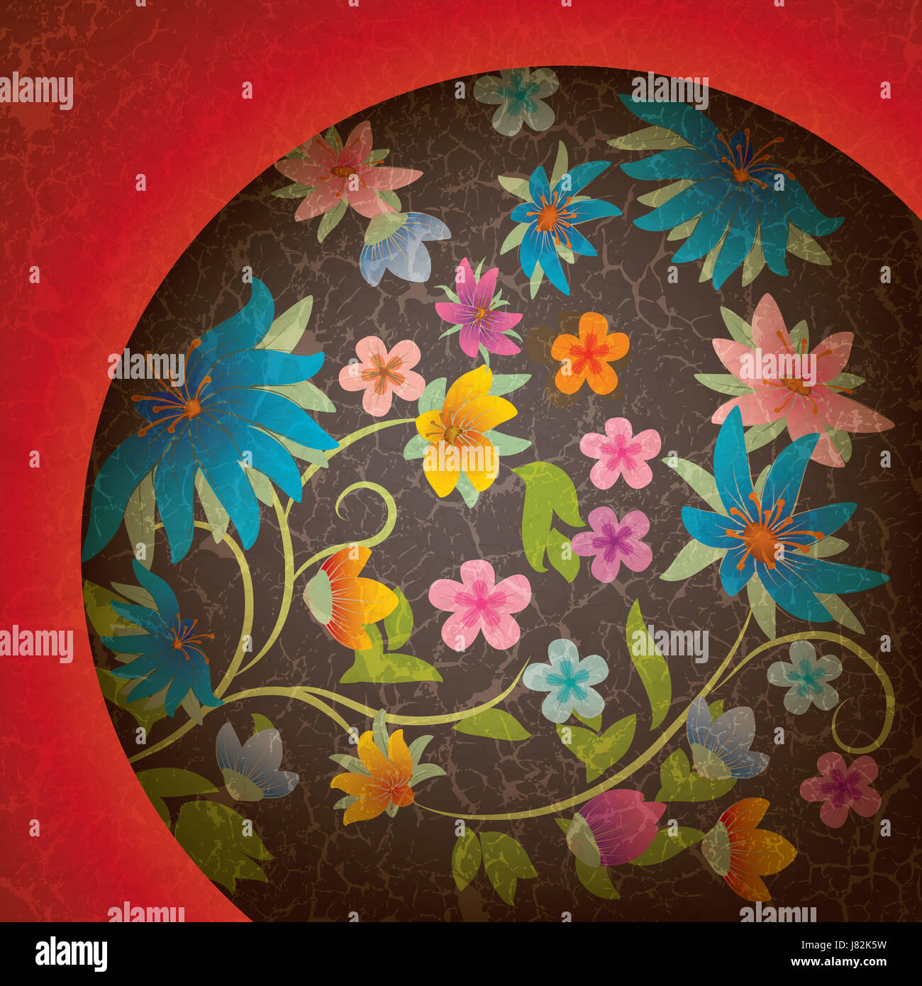 flower plant dirty crack retro old fissure backdrop background floral ...
