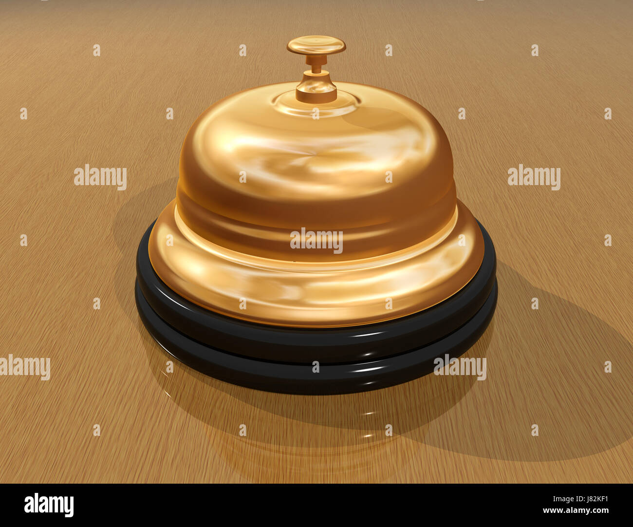 wood reflection golden hotel bell ring reception gold receipt wait ...