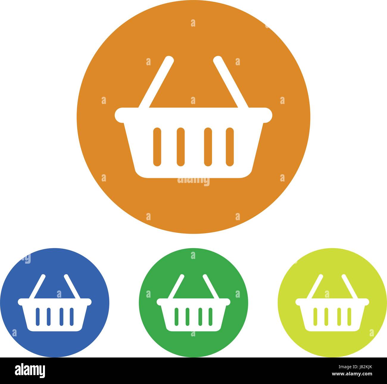 Set of shopping basket icon in vector on white background Stock Vector ...