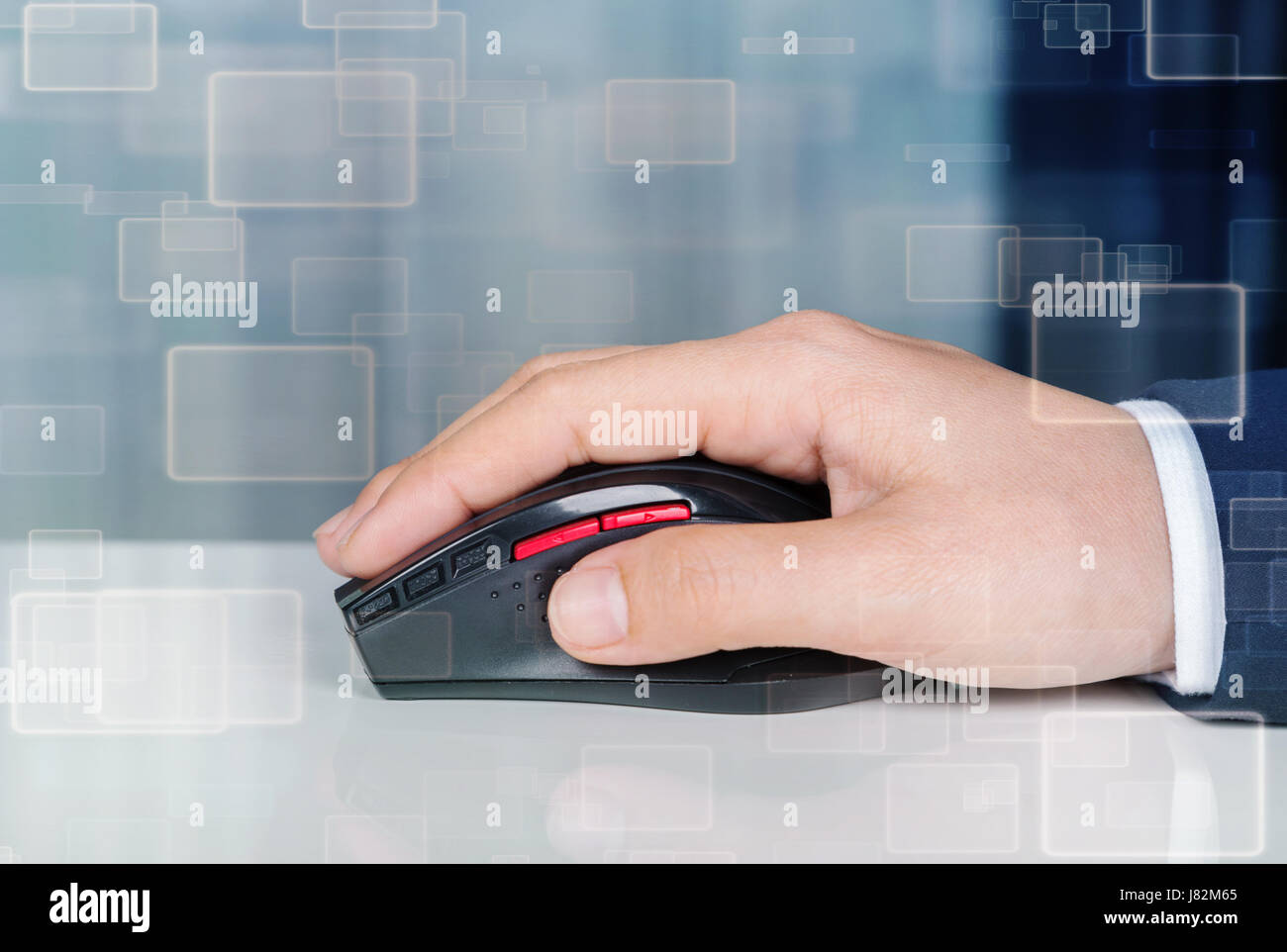 business hand working with mouse of computer Stock Photo - Alamy