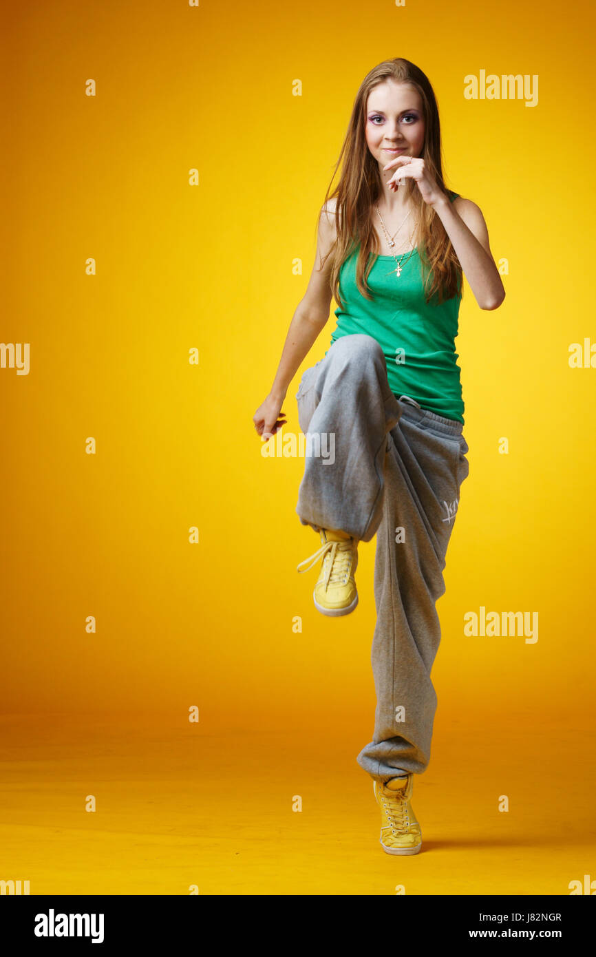 young woman or female dancing rnb Stock Photo - Alamy