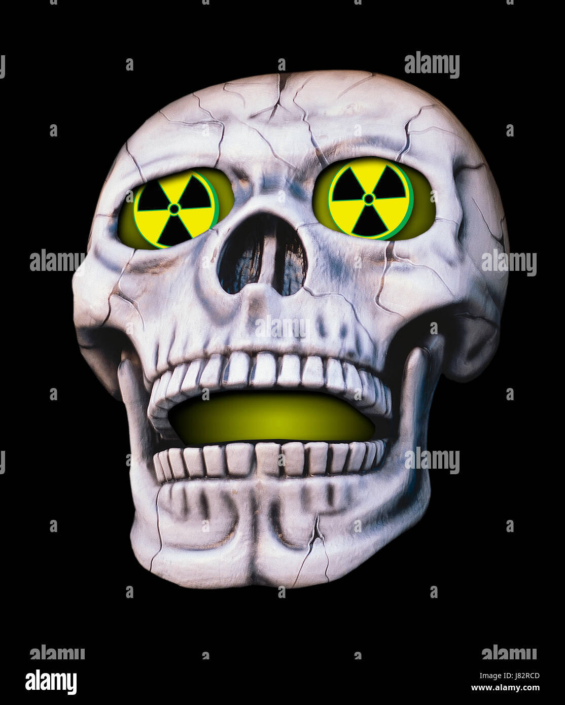 skull radioactivity sign Stock Photo - Alamy