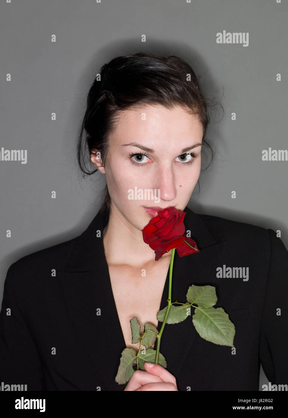 Grey eyes wink woman hi-res stock photography and images - Alamy