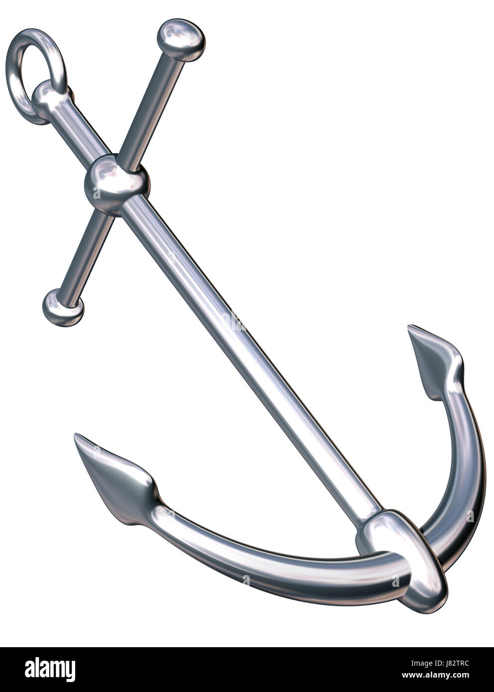 isolated modern modernity silver bright shiny anchor anchorage anchored ...