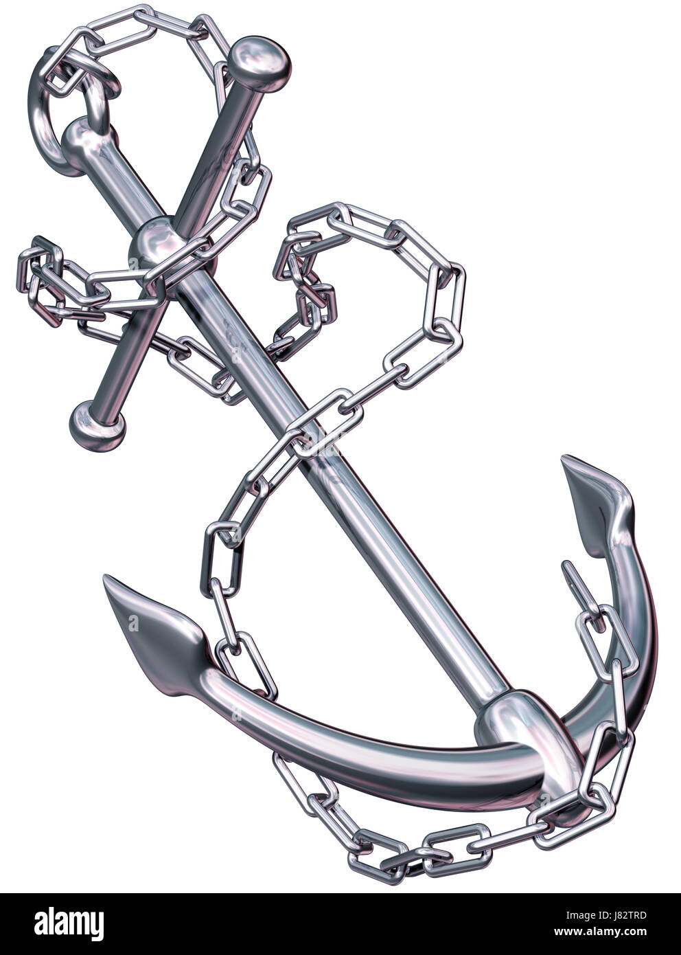 isolated modern modernity silver bright shiny anchor anchorage anchored ...