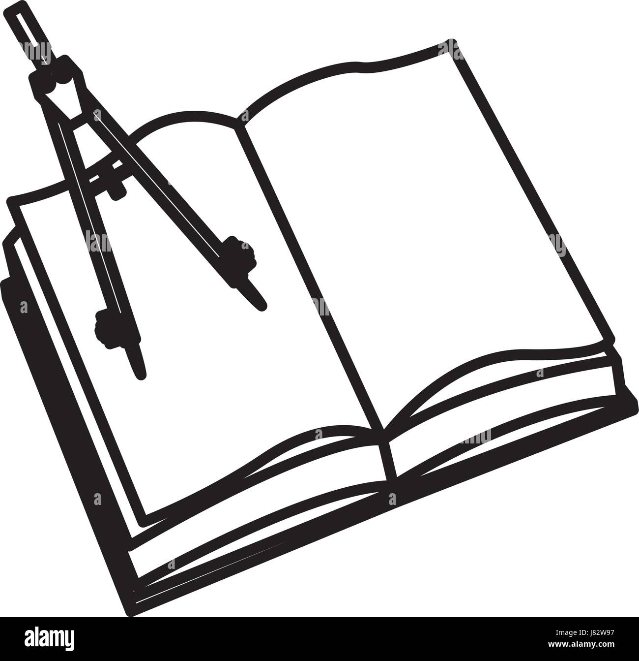open book school compass geometry utensil Stock Vector Image & Art - Alamy
