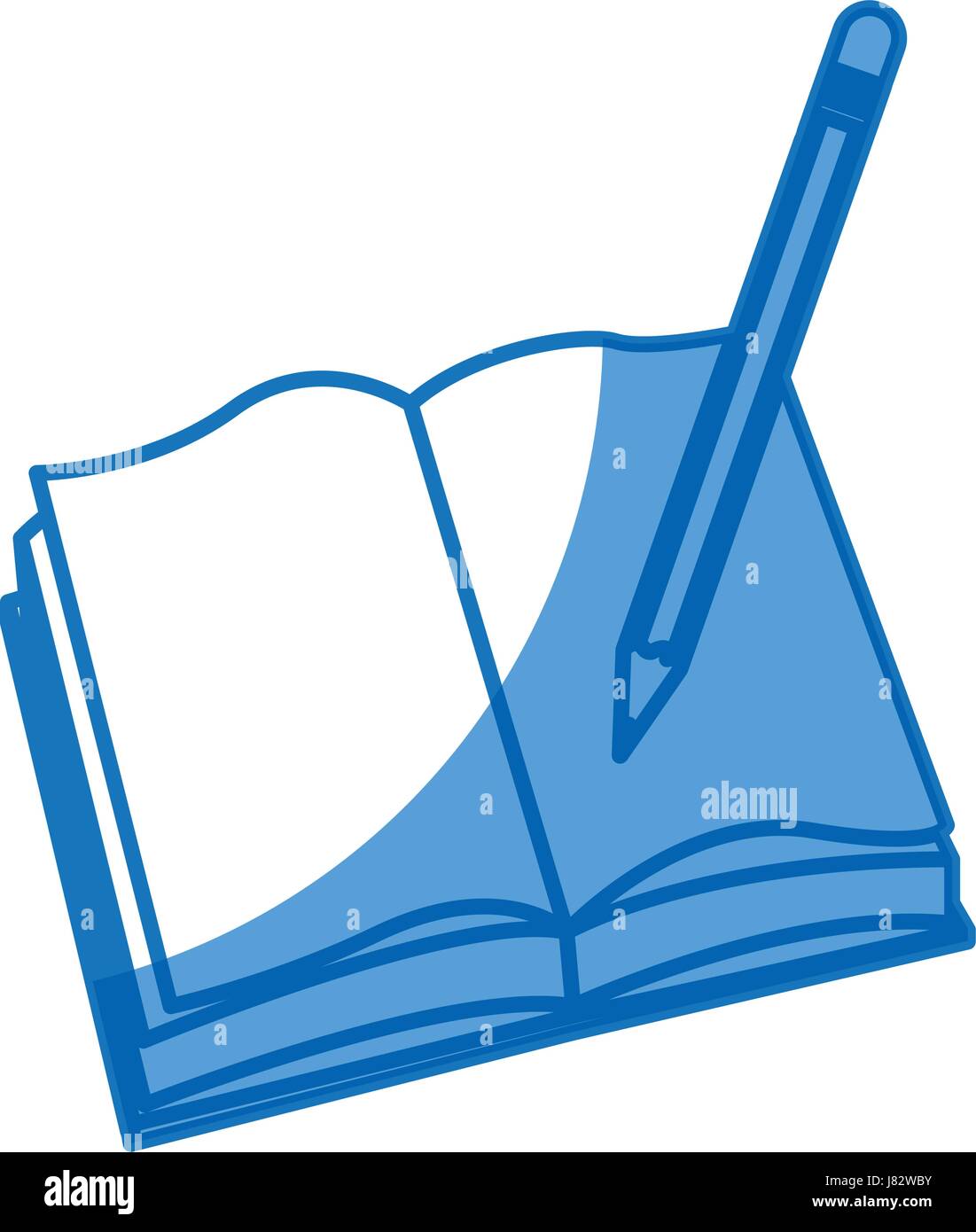 open book pencil write school image Stock Vector Image & Art - Alamy