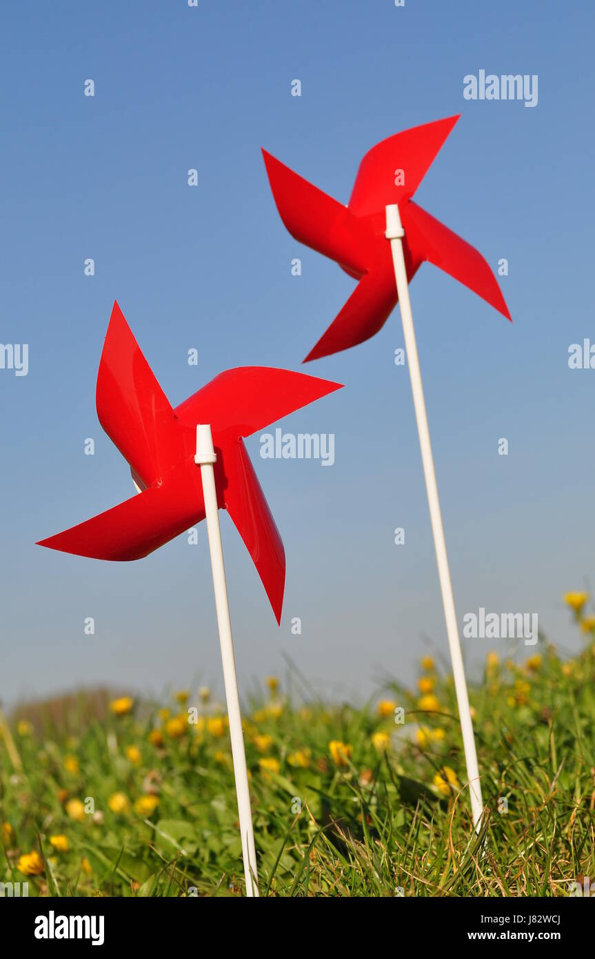 red wind wheels Stock Photo - Alamy