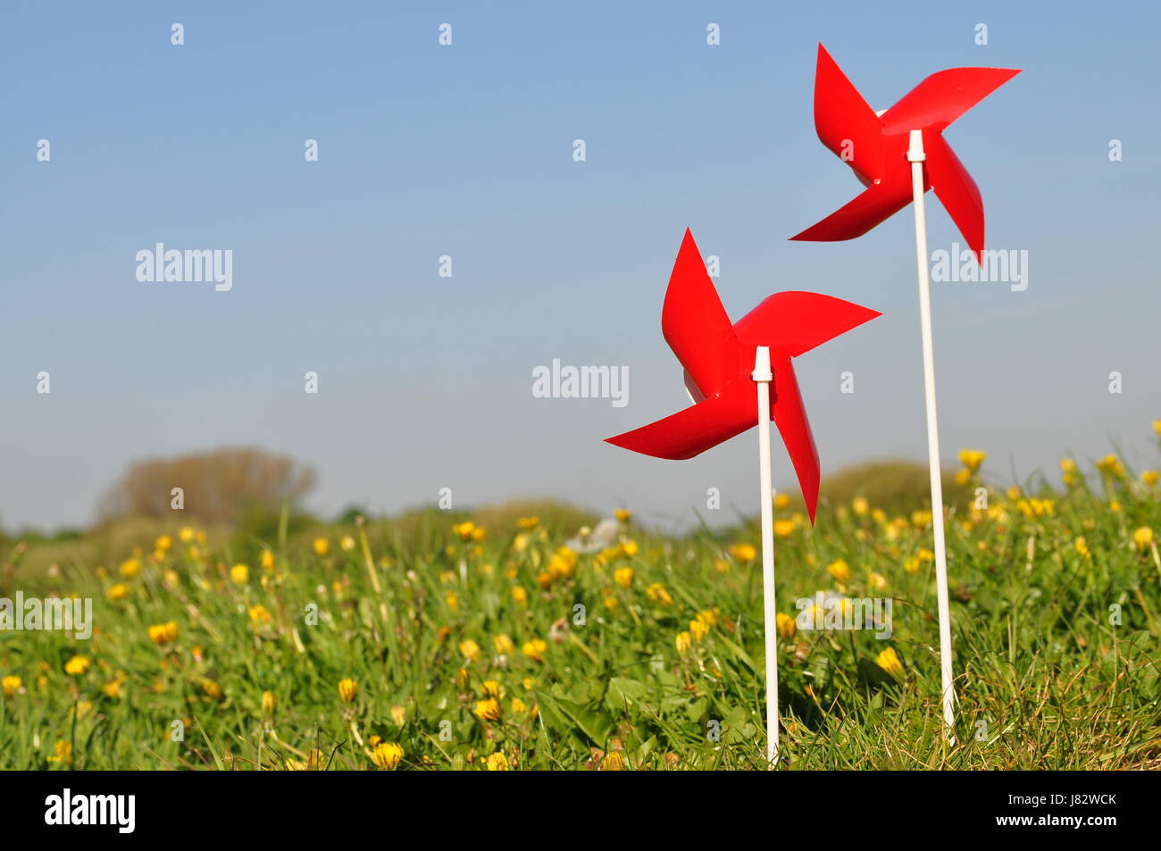 red wind wheels Stock Photo - Alamy
