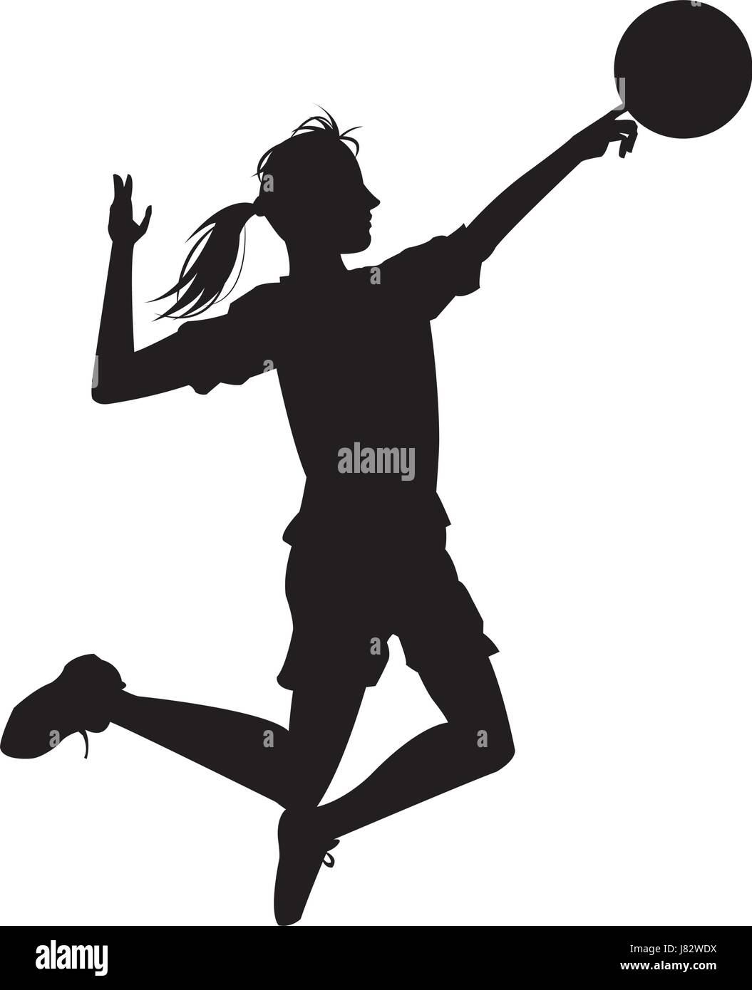 Active young women volleyball player Stock Vector Images - Alamy