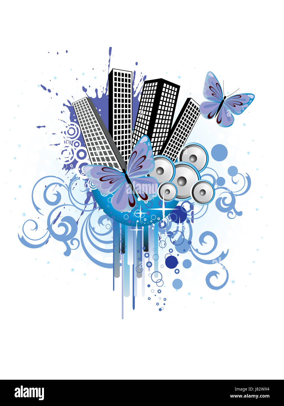 Abstract city view Cut Out Stock Images & Pictures - Alamy