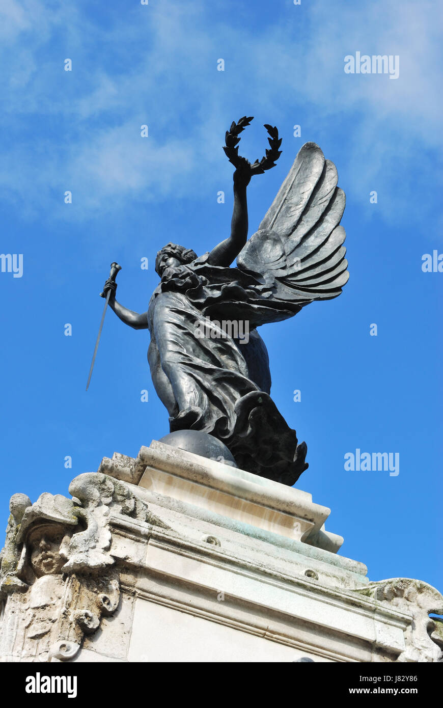 memorial statue war wreath bronze memorial statue war sword arm weapon ...