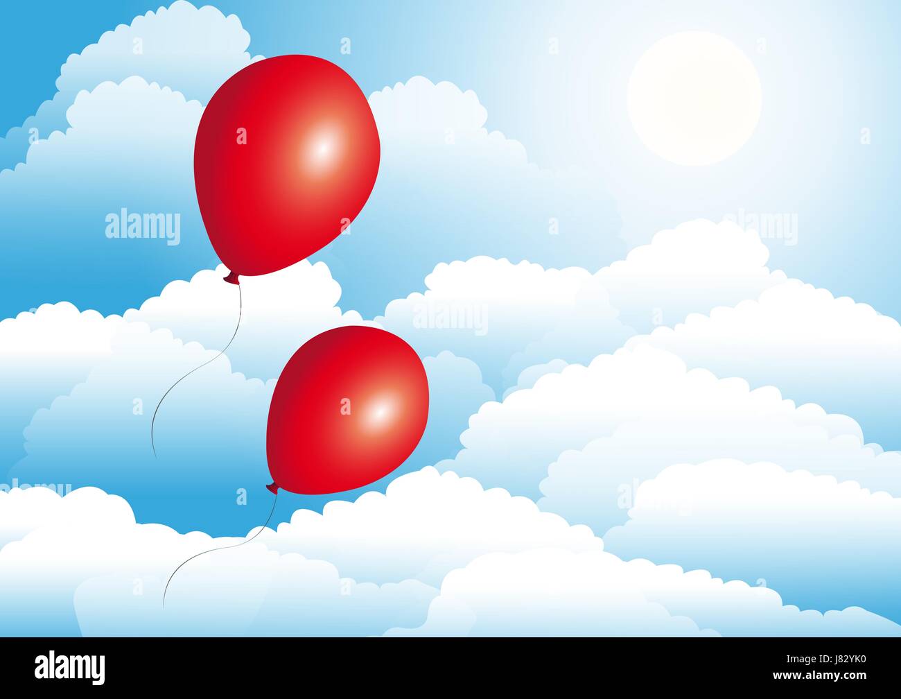 cloud balloon ballon balloons red clouds blue flight graphic fair cloud ...