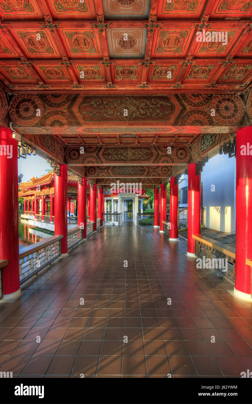 corridor architectural detail walkway tiled ceiling corridor travel ...