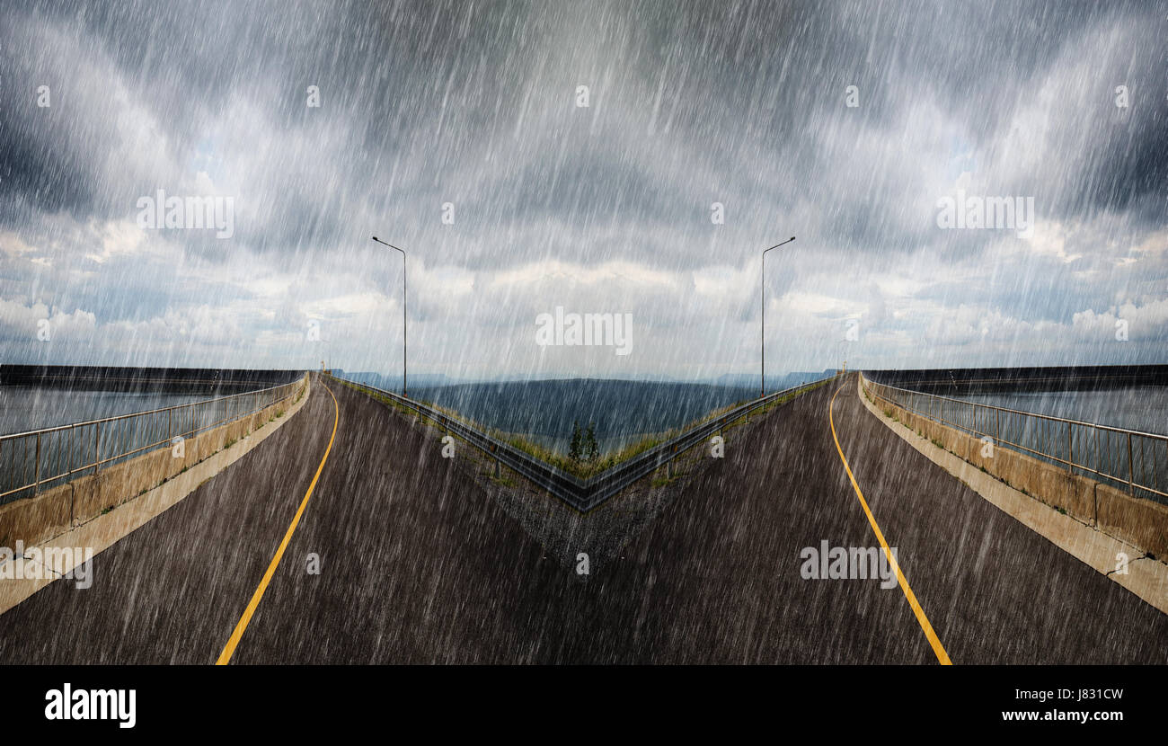 Empty fork in road hi-res stock photography and images - Alamy