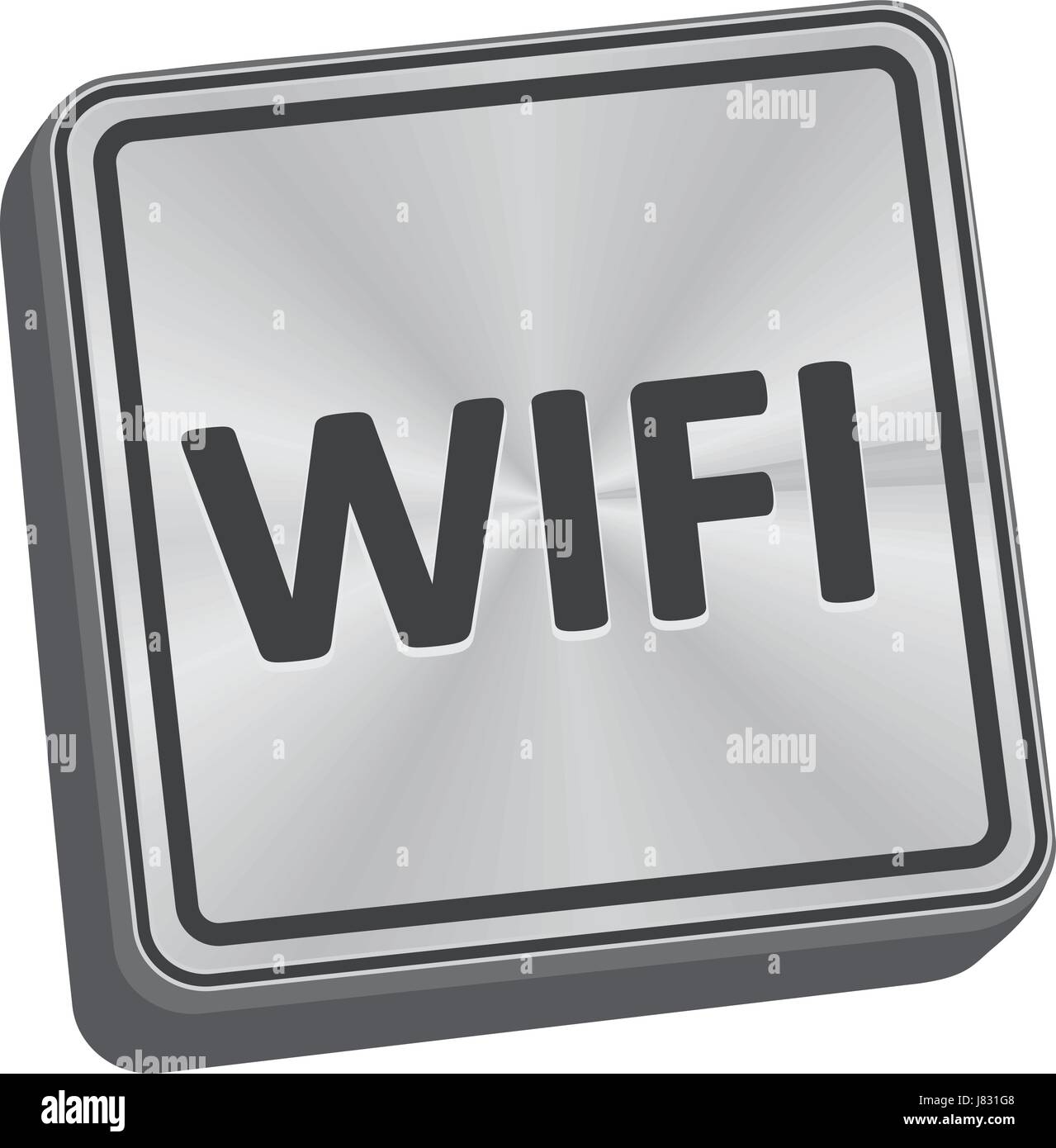 WIFI button 3D key in brushed metal Stock Vector Image & Art - Alamy