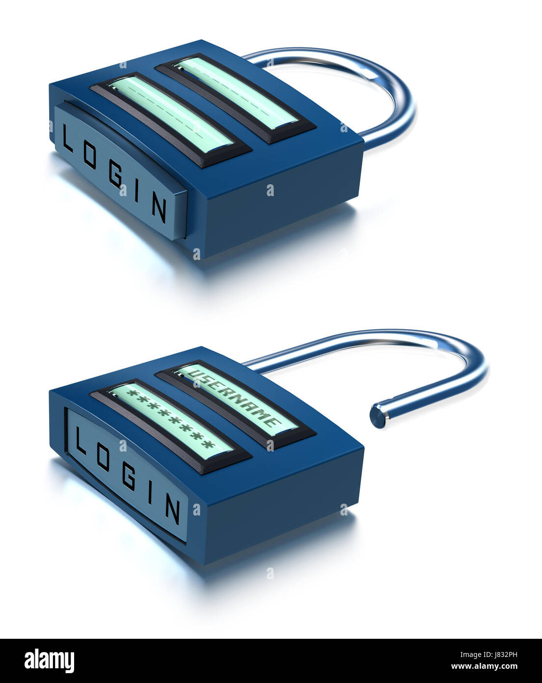 lock private blue object protected sheltered isolated reflection closed ...