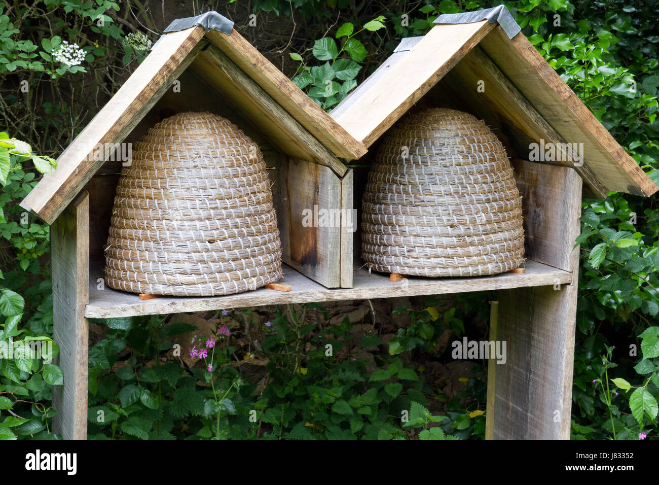 two old beehives Stock Photo - Alamy