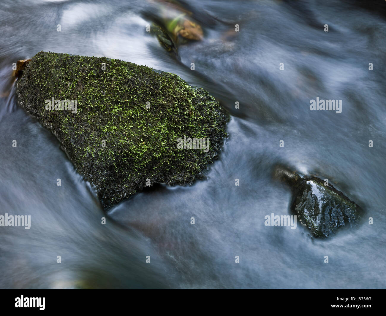 flow stream waterfall spring algae drop oasis england cool moss long ...
