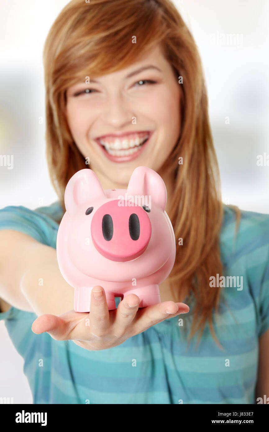 woman close bank lending institution model design project concept plan ...
