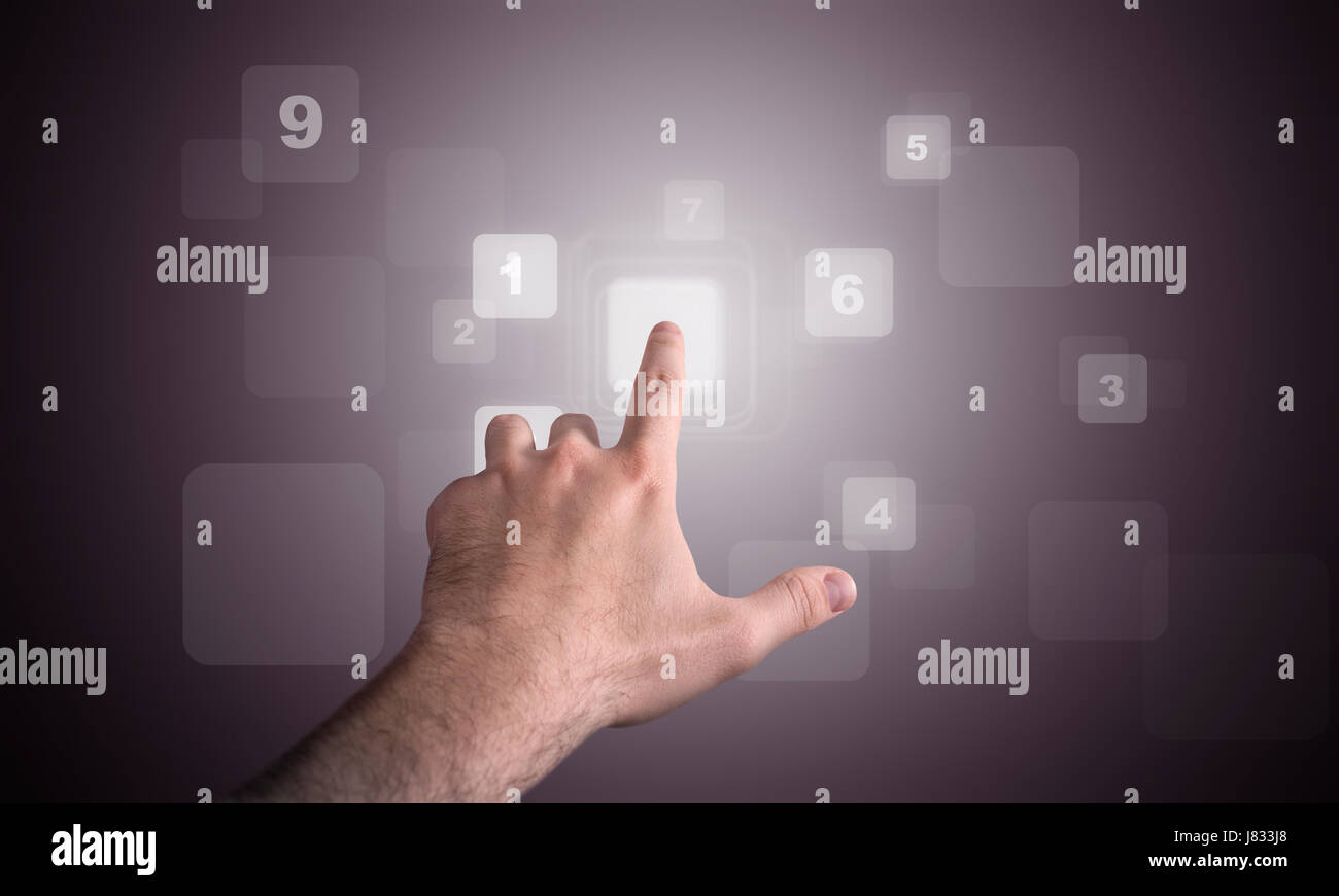 button push desktop access digit computers computer touch finger ...