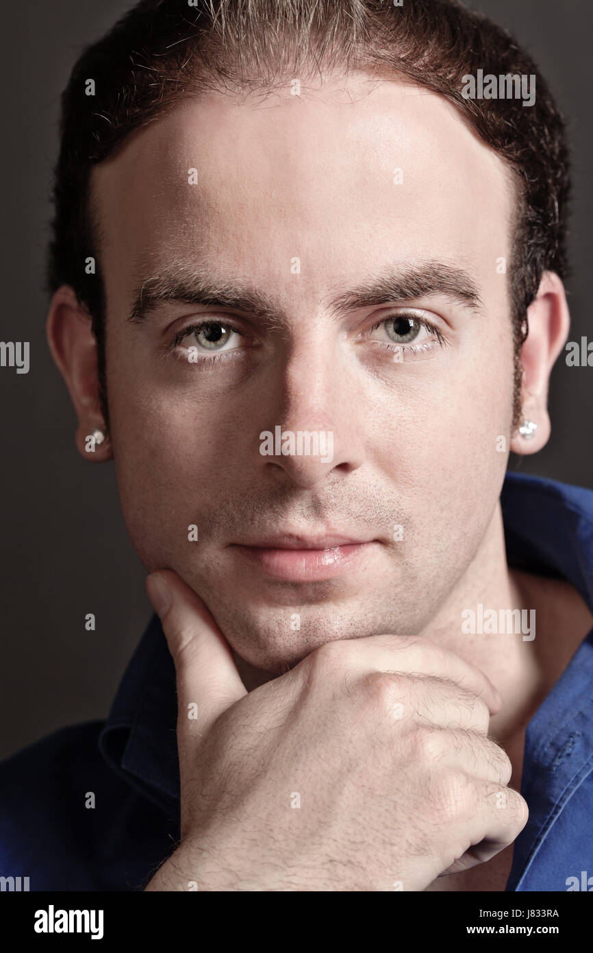 guy close hand closeup male masculine face contrast portrait person ...