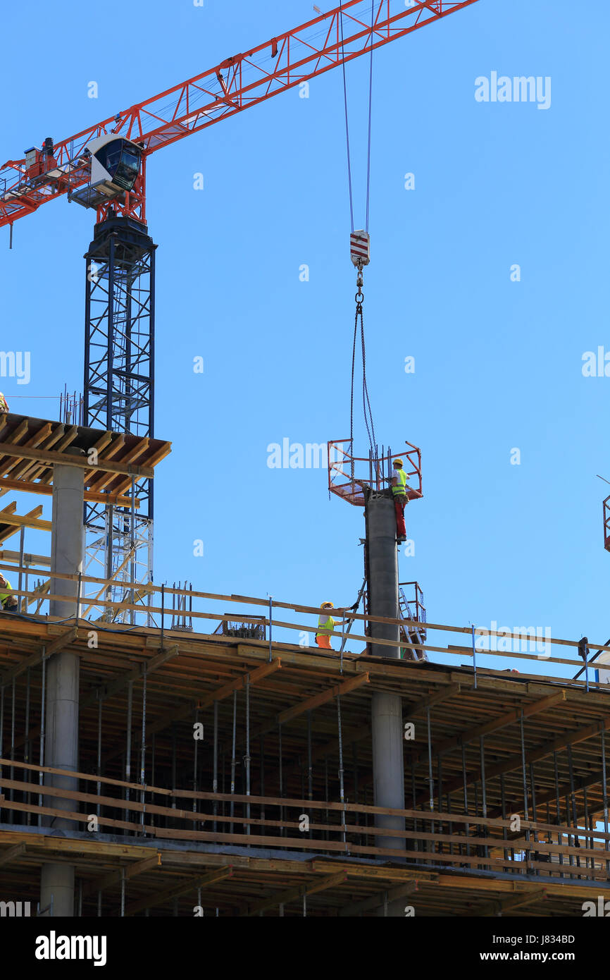 Building with Cranes Stock Photo - Alamy