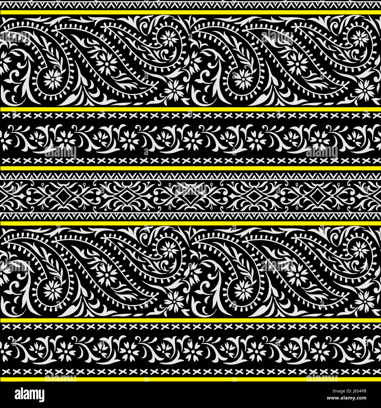 abstract paisley ornamental border pattern Stock Photo - Alamy