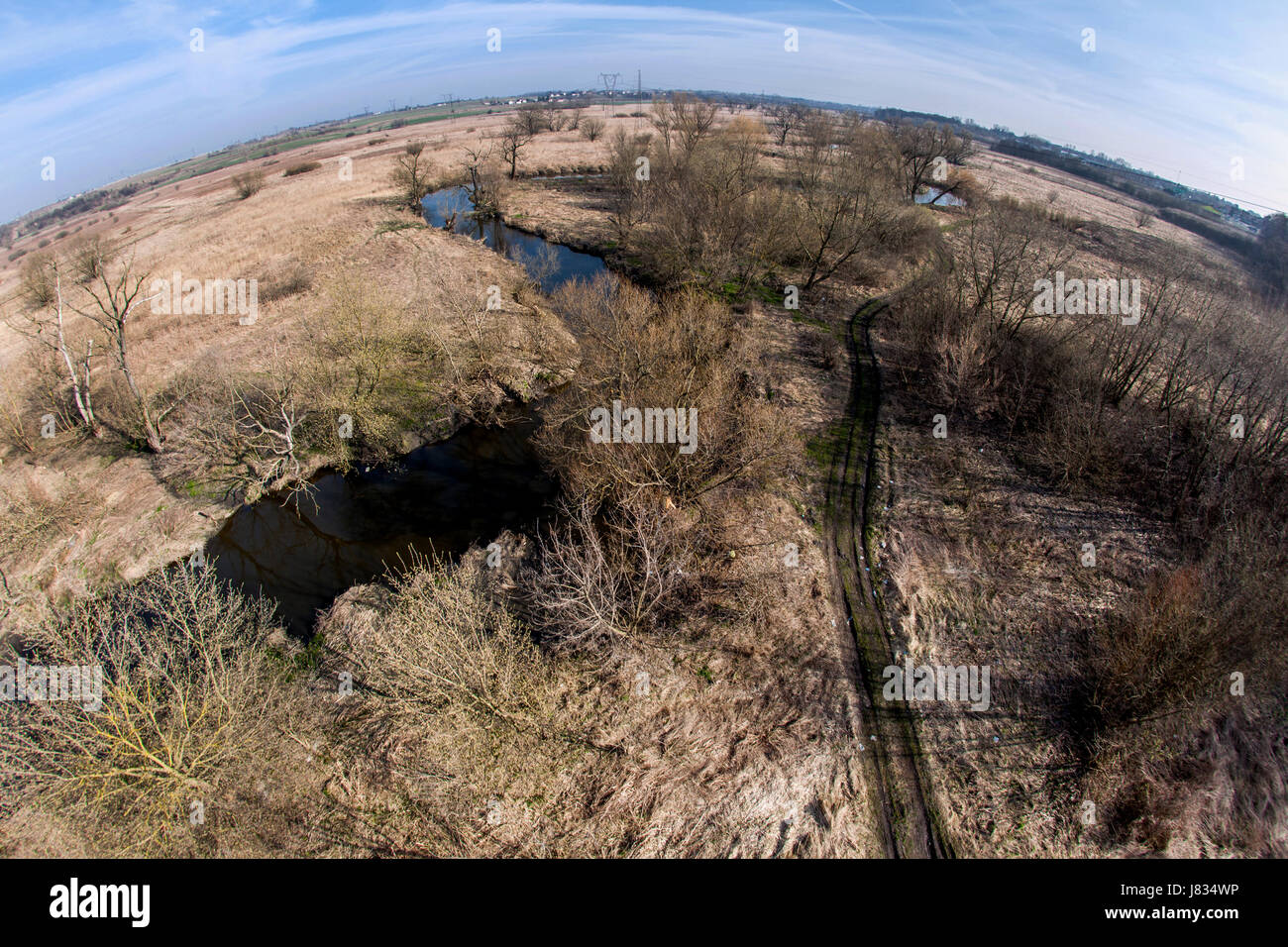 landscape with river, aerial photo Stock Photo - Alamy