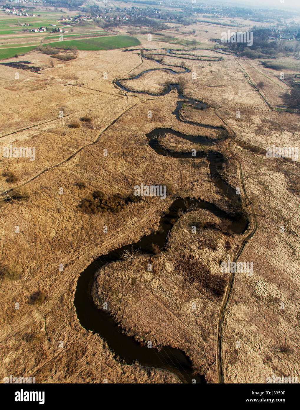 landscape with river, aerial photo Stock Photo - Alamy