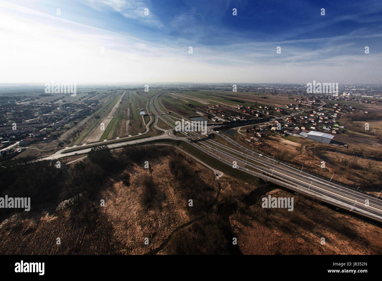 landscape with river, aerial photo Stock Photo - Alamy