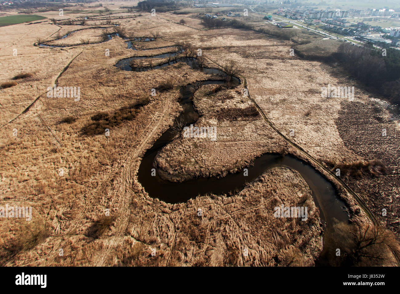 landscape with river, aerial photo Stock Photo - Alamy