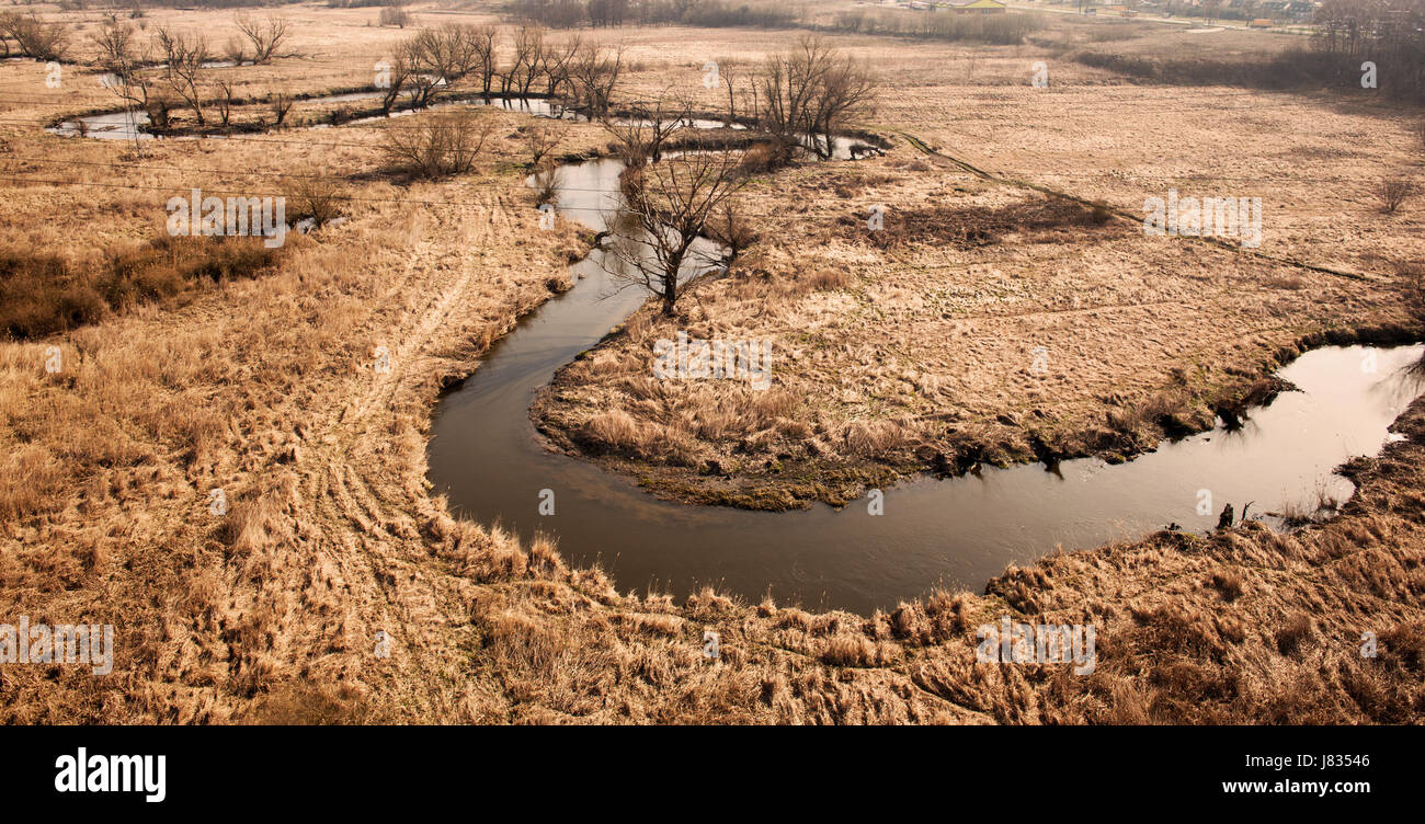 landscape with river, aerial photo Stock Photo - Alamy