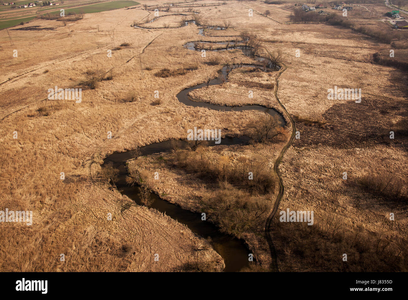 landscape with river, aerial photo Stock Photo - Alamy