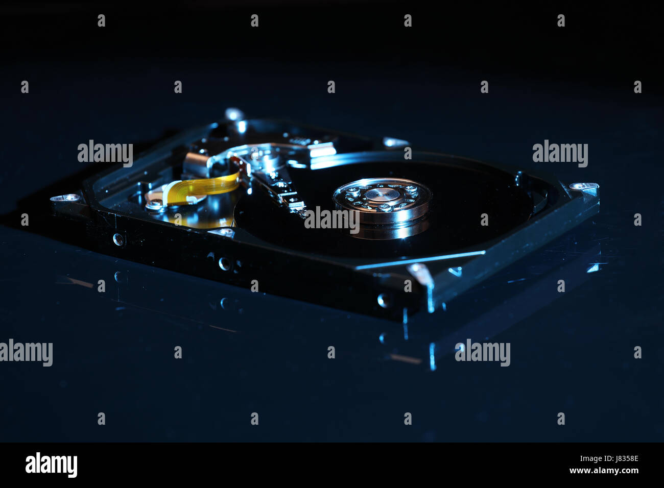 Close up of modern opened hard disk drive Stock Photo - Alamy