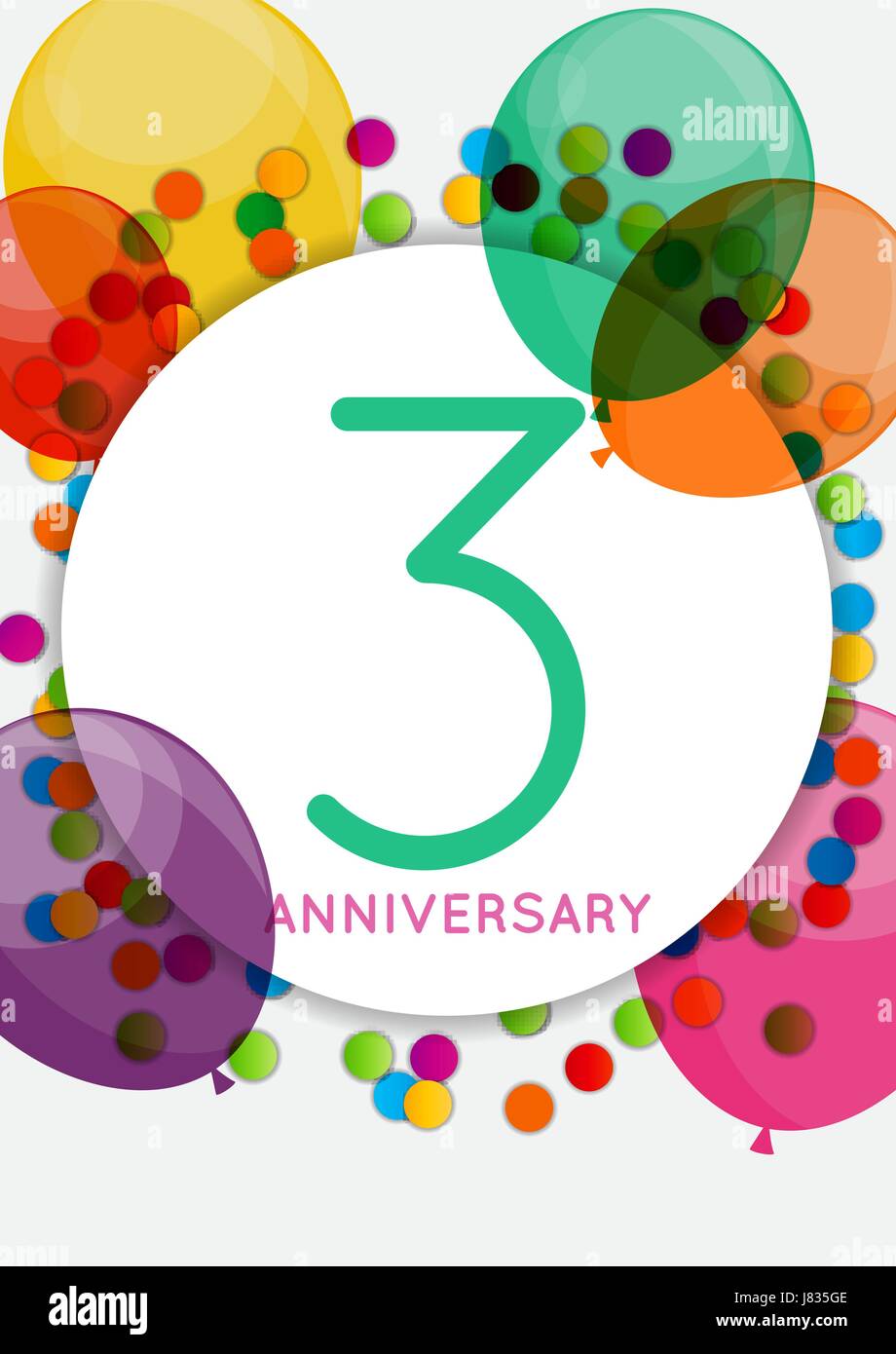 Template 3 Years Anniversary Congratulations, Greeting Card, Inv Stock ...