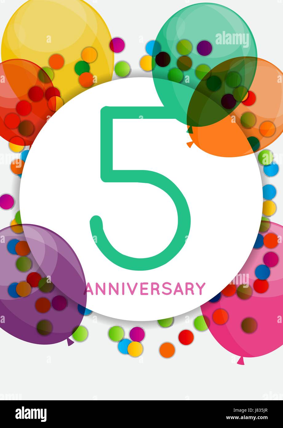Template 5 Years Anniversary Congratulations, Greeting Card, Inv Stock ...