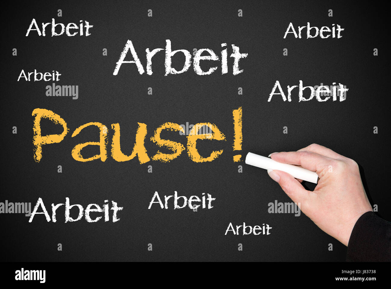 work / pause - concept panel Stock Photo - Alamy