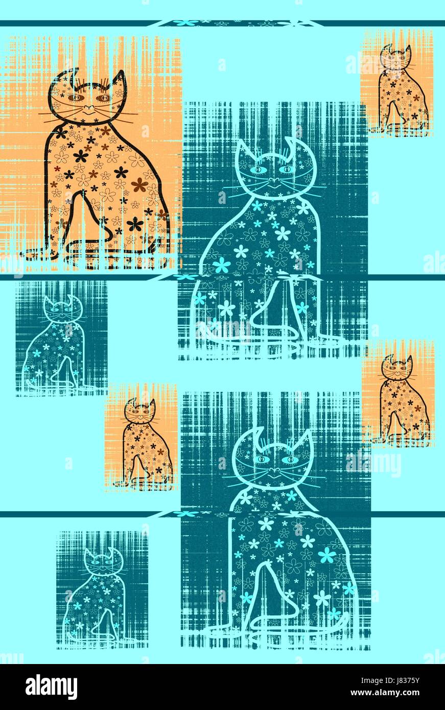 bastet mythology cats in pastel colors series Stock Photo - Alamy