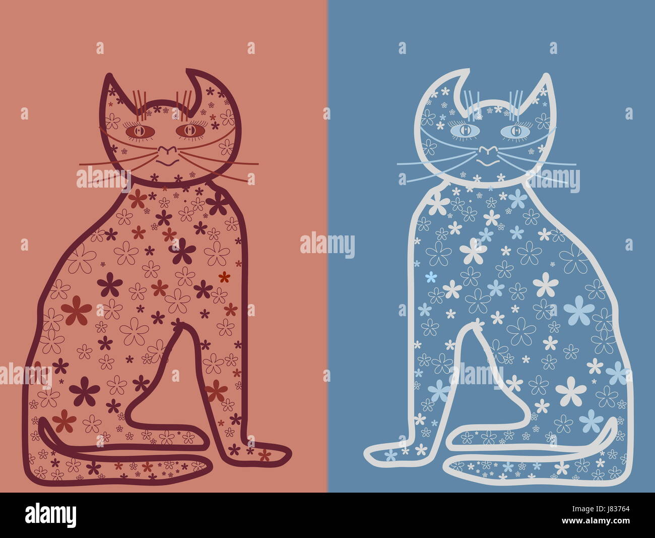 bastet mythology cats in pastel colors series Stock Photo - Alamy