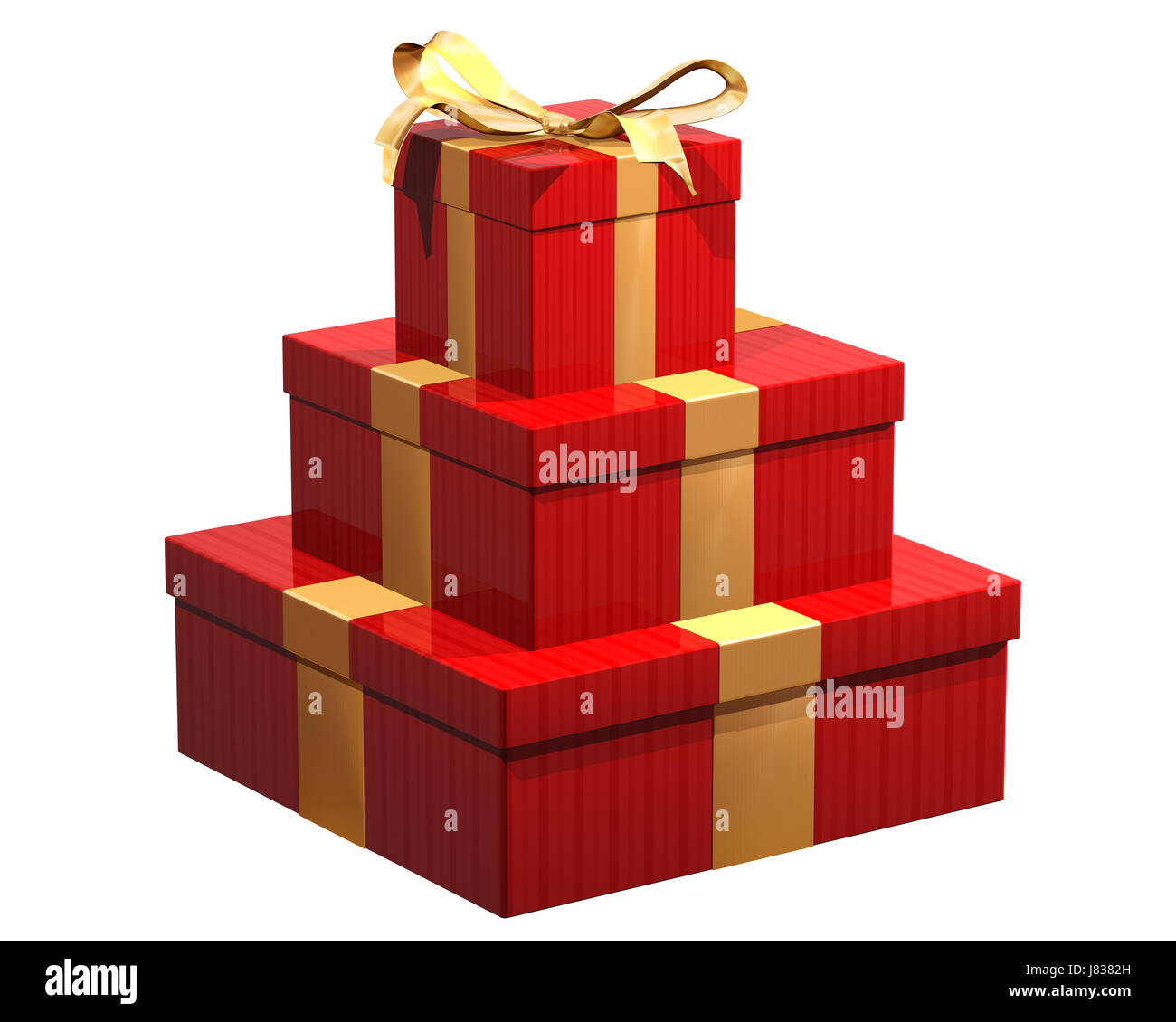 present gift three box boxes imagining bow wrapping present isolated ...