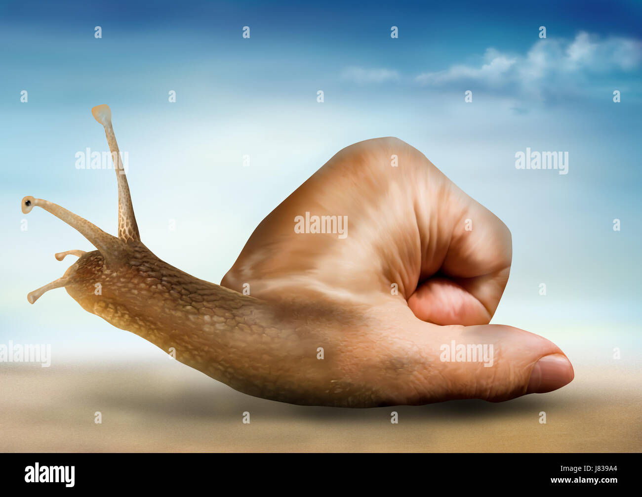 shell fist snail surreal hand finger art mollusc brown brownish ...