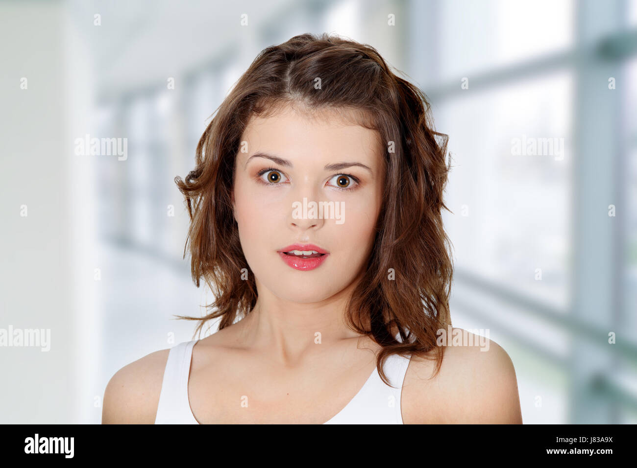 gesture woman women beautiful beauteously nice lady female emotional ...